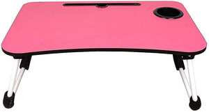 PRAMUKH Table Plain Pink Color Wood Portable Laptop Table Price in ...