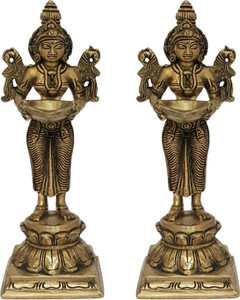 Divya Mantra Welcome Lady Brass Deep Laxmi Diya for Pooja Room Kuthu ...