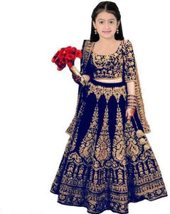 saha Girls Lehenga Choli Ethnic Wear Embroidered Lehenga, Choli and ...