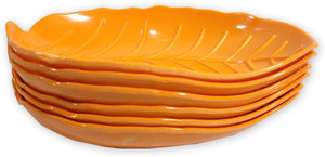 SGI Melamine Stylish Leaf Shape Quater Plate In Orange Color For ...