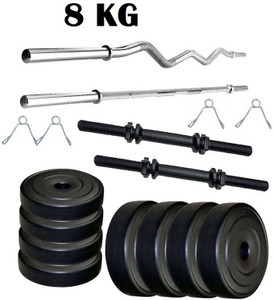 DANIKA SEHGAL 8 Kg of PVC weight (1 Kg x 8 = 8Kg) +1 x3 FT S/ 3FT curl ...