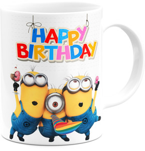 ART STORE Premium Minions Happy Birthday Colorful Calligraphy Balloon ...