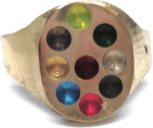 Astrosale Ashtadhatu Navaratna Yantra Ring Of Navagraha In Gold Plated ...