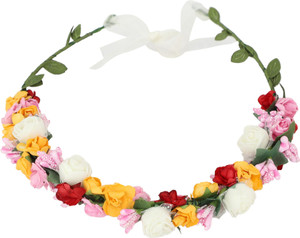 Smizzy Foam Flower Floral Tiara with Adjustable Ribbon (17 cm) for ...