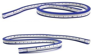 SYGA Round Flexible Curve Measuring Curvilinear Scale Drawing Rulers ...
