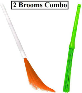 BARBYAM Adjustable Plastic Color Broom Dustpan Phool Kharata Jhadu ...