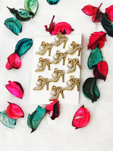 Magic of Gifts Fancy High Heel Sandal Design White Pearl Studded Metal ...