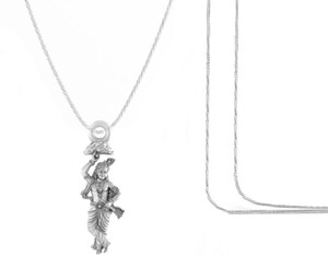 Akshat Sapphire Sterling Silver (92.5% purity) God Krishna Chain ...