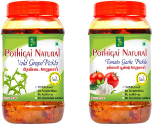 POTHIGAI NATURAL Combo Veld Grape Pickle 250g / Tomato Garlic Pickle ...