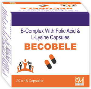 BECOBELE Capsule B-Complex With Folic Acid & L-Lysine Capsules (Pack of ...
