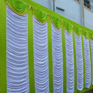 Ayushkacrafts Green and White sidewall Parda for Decoration ( 10 x 20 ...