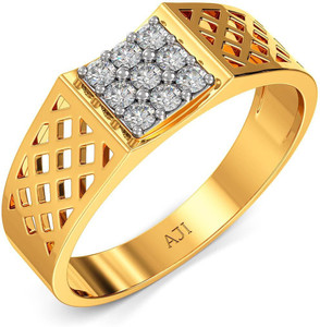 Joyalukkas Glowing Net Motif Exotic Mens Diamond 18kt Yellow Gold ring ...