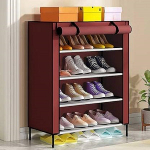 FreshDcart 4 sleeves maroon hard PVC pipe shoe rack Plastic Shoe Stand ...