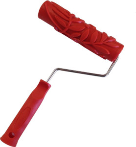 RDMDECOR 7 Inches Red Color Leaf Patteren Imported Rubber Paint Roller ...