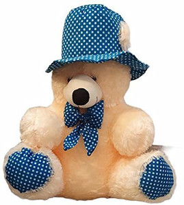 LFM NORMAL CAP TEDDY(CREAM WITH BLUE DOTTED CAP)-64 CM - 25 inch ...