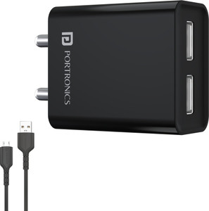 Portronics 12 W 2.4 A Wall Charger for Mobile with Detachable Cable ...