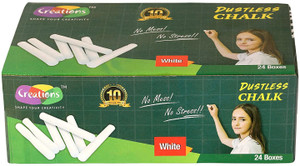 Creations Dustless White Chalk 12 pcs (Display Pack of 24 pkts) Board ...