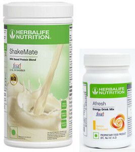 HERBALIFE Shake Mate Milk Based Protein With Afresh Energy Drink Lemon ...