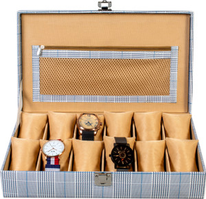 Clocksy Light Blue Check Color Design Wach Box Watch Box Price in India ...