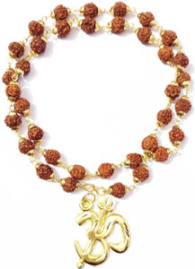 LETNIX Religious Jewellery Brown Rudraksha cap Mala With Big Ohm Locket ...