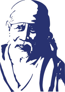 CRAFT STUDIO sai ram blue wall sticker (58X107)cm Medium Self Adhesive ...