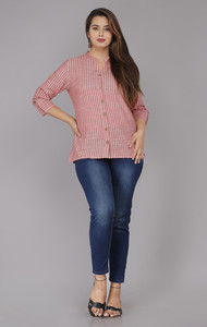 ap2kurti Casual Striped Women Red Top - Buy ap2kurti Casual Striped ...