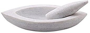salvusappsolutions Marble Handmade White Shape Indian Mortar and Pestle ...