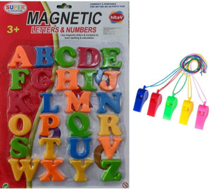 imtion 2 in 1 ( Magnetic ABCD Puzzle Alphabet Letters + 1 pcs Whistle ...