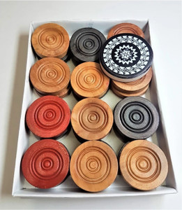 radion wooden carrom coin set of 24 pawn and striker Carrom Pawns Price ...