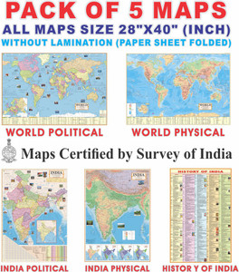 (COMBO OF 5 MAPS/CHARTS) INDIAN History of India Chart With India ...