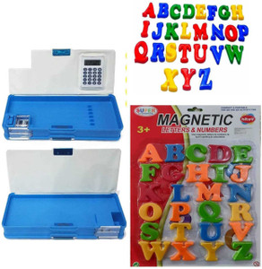 imtion 2 in 1 ( Pencil Box with Calculator Attached + mangnetic abcd ...