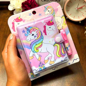 Bodhee Tree Cute Unicorn Printed Mini Pocket Button Diary with Small ...