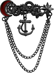 Shiv Jagdamba Men's Anchor Wheel Nautical Lapel Pin Badge Hanging ...