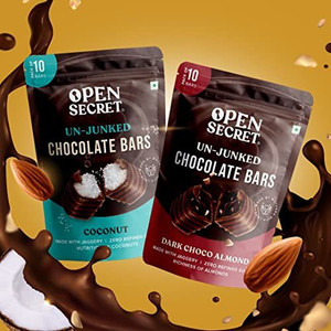 OPEN SECRET Chocolate Bars Combo | Dark Chocolate with Almond Crunch ...