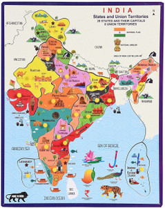 YDV CRAFT Educational Wodden Board Indian Map /Puzzle for Kids ...