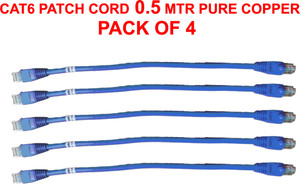 Ya-net Patch Cable 2 A 0.5 m LSZH PACK OF 4 NOS, CAT 6 LAN PATCH CORD 0 ...