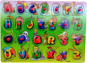 RVM Toys Wooden Puzzle English Alphabet ABC Children Knob Educational ...