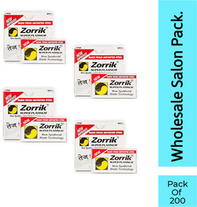 Zorrik Stainless Steel Double Edge Shaving Razor Blade Saloon Pack ...