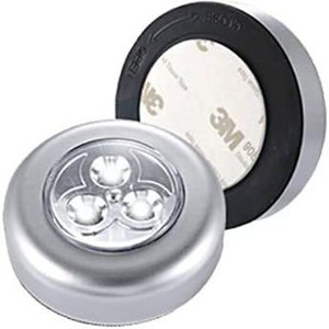 GTR 3-Led Push Touch Lamp Mini Round Emergency Light with Stick Tape ...