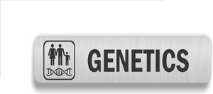 jv Stainless Steel Self Adhesive "GENETICS 8X2 Inches'' Signage Board ...