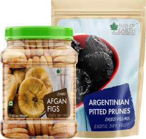 Bliss of Earth 500gm Jumbo Afgan Figs+ 500gm Argentinian Pitted Prunes ...