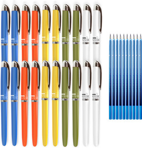 Win Guide Ball Pens | 20 Pens with 10 Refills, Blue Ink | 0.6mm Tip ...