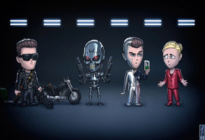 Smoky Design artwork humor terminator chibi wallpaper Paper Poster ...