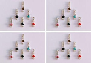 vaishali bindi Designer Stone Tilak Bindi S1 forehead Silver Bindis ...