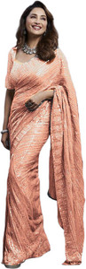 Buy FIYOO Self Design Bollywood Art Silk Orange Sarees Online @ Best ...