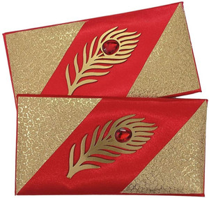 Sejas Collections Premium Pack of 2 Satin Fabric with Acrylic Mor Pankh ...