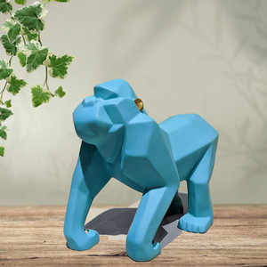 HAND N ART Modern Chimpanzee Figurine | Matte Cyan Monkey | Gift for ...