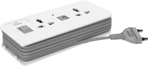 Polycab 6A 2 Pin Power Strip with Twin USB Charging Port 1.5m Cord 2 ...