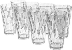 Sentricus (Pack of 8) TWISTER Shape Plastic UNBREAKABLE Water Glasses ...