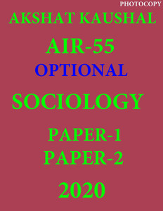 AKSHAT KAUSHAL SOCIOLOGY TOPPER NOTES Paper 1 & Paper 2 - (WITH SPIRAL ...